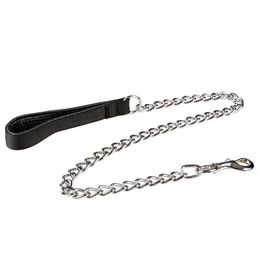 DUVO+ Hundeleine Duvoplus Kettenleine mit gepolstertem Griff - schwarz Maße: 100cm/3mm