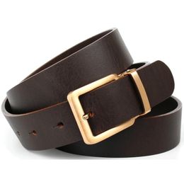 Anthoni Crown Herren Lederg&uuml;rtel in 4 cm breit f&uuml;r den Casual-Look braun 90