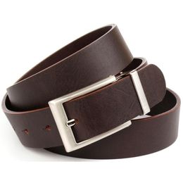 Anthoni Crown Herren Lederg&uuml;rtel 3,5 cm Casual-Volllederg&uuml;rtel braun 110