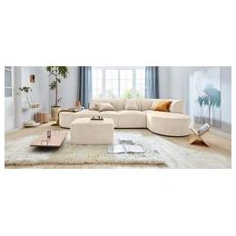 Ecksofa Andas "Alesund L-Form" Sofas Gr. B/H/T: 362cm x 84cm x 183cm, Cord, Ottomane rechts, beige bestehend aus Modulen, auch einzeln erhältllich, miteinander verbunden