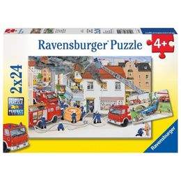 RAVENSBURGER VERLAG Puzzle Bei der Feuerwehr 2x24