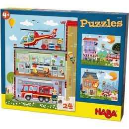 Haba Puzzle KLEINE FEUERWEHR 3x24-teilig