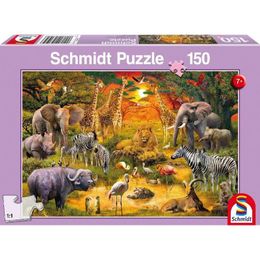Schmidt Spiele Schmidt Puzzle 150 - Tiere in Afrika (Kinderpuzzle)