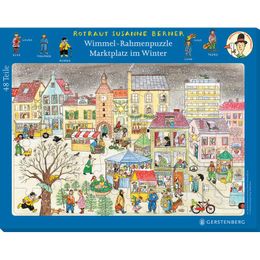 GERSTENBERG Wimmel-Rahmenpuzzle Marktplatz im Winter (Kinderpuzzle)