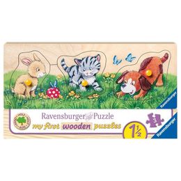 RAVENSBURGER VERLAG My first wooden puzzle – Niedliche Tierkinder 3-teilig