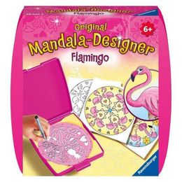 RAVENSBURGER VERLAG Ravensburger Mandala Designer Mini Flamingo 28520, Zeichnen lernen für Kinder ab 6 Jahren, Zeichen-Set mit Mandala-Schablone für farbenfrohe Mandalas