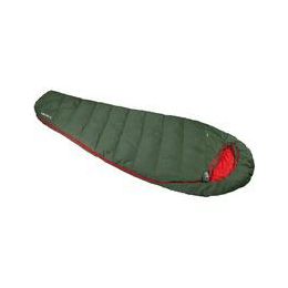 High Peak Mumienschlafsack Pak 1000 ECO dunkelgrün/rot Temperaturbereiche: Komfort 8 °C, Limit 4 °C, Extrem -10 °C Material: Außen 100% Polyester 210T Rip Stop, Innen 100% Silk Polyester 240T Maße: Breite 800 mm x Länge 2.200 mm Form: Mumien-Schlafsack, Kapuze