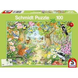 Schmidt Spiele Schmidt Puzzle 100 - Tiere im Wald (Kinderpuzzle)