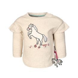 Sigikid - Langarmshirt FLOWERHORSE mit Rüschen in ecru, Gr.62