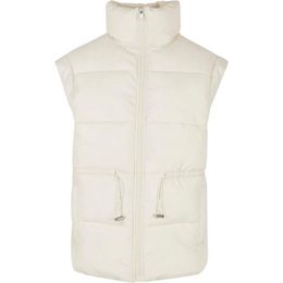 Urban Classics Jerseyweste Urban Classics Damen Ladies Waisted Puffer Vest (1-tlg), weiß