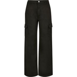 Urban Classics Stoffhose Urban Classics Damen Ladies High Waist Straight Cargo Pants (1-tlg), schwarz