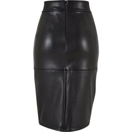 Urban Classics Sommerrock Urban Classics Damen Ladies Synthetic Leather Pencil Skirt (1-tlg), schwarz