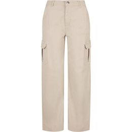 Urban Classics Stoffhose Damen Ladies High Waist Straight Cargo Pants (1-tlg), beige