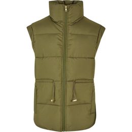 Urban Classics Jerseyweste Damen Ladies Waisted Puffer Vest (1-tlg), grün