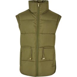 Urban Classics Jerseyweste Urban Classics Damen Ladies Waisted Puffer Vest (1-tlg), grün