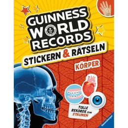 RAVENSBURGER VERLAG Guinness World Records Stickern und Rätseln: Körper - Martine Richter, Eddi Adler, Kartoniert (TB)