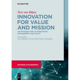 De Gruyter Innovation for Value and Mission - Peet van Biljon, Kartoniert (TB)