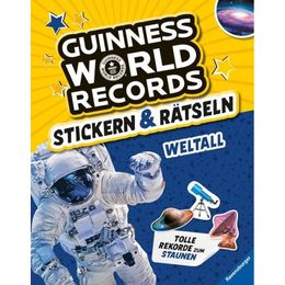 RAVENSBURGER VERLAG Guinness World Records Stickern und Rätseln: Weltall - Martine Richter, Eddi Adler, Kartoniert (TB)