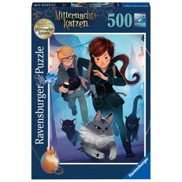 RAVENSBURGER VERLAG Ravensburger Puzzle 17146 - Auf der Suche nach Königin Quinn - 500 Teile Mitternachtskatzen Puzzle für Erwachsene und Kinder ab 12 Jahren