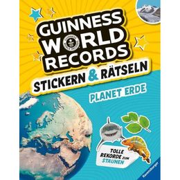 RAVENSBURGER VERLAG Guinness World Records Stickern und Rätseln: Planet Erde - Martine Richter, Eddi Adler, Kartoniert (TB)