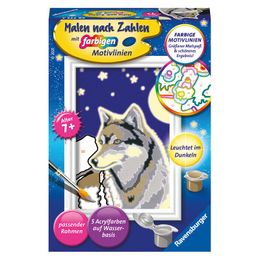 RAVENSBURGER VERLAG Ravensburger Malen nach Zahlen 28773 - Wolfsportrait - Kinder ab 7 Jahren