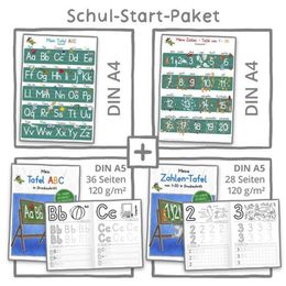 Mein Tafel-ABC / Mein Schul-Start-Paket, 2 Lernposter DIN A4 + 2 Schreiblernhefte - Helga Momm, Gebunden