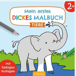 Ars Edition Mein erstes dickes Malbuch ab 2 - Tiere, Kartoniert (TB)