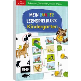 Mein bunter Lernspielblock - Kindergarten: Erkennen, Verbinden, Fehler finden, Kartoniert (TB)
