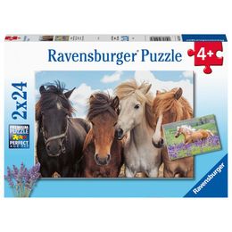 RAVENSBURGER VERLAG Ravensburger Kinderpuzzle - 05148 Pferdeliebe - Puzzle für Kinder ab 4 Jahren, mit 2x24 Teilen
