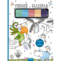 Trötsch Trötsch Malbuch mit Fingerstempelfarben Finger-Malspaß, Kartoniert (TB)