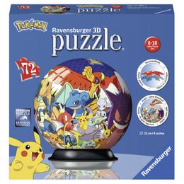 RAVENSBURGER VERLAG Ravensburger 3D Puzzle 11785 - Puzzle-Ball Pokémon - 72 Teile - Puzzle-Ball für Pokémon Fans ab 6 Jahren