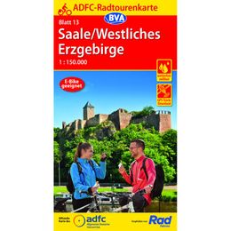 ADFC-Radtourenkarte 13 Saale /Westliches Erzgebirge 1:150.000, reiß- und wetterfest, GPS-Tracks Download, Karte (im Sinne von Landkarte)