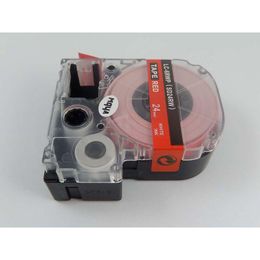 Schriftband-Kassette kompatibel mit KingJim SR950 Etiketten-Drucker 24mm Weiß auf Rot - vhbw