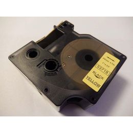 Schriftband-Kassette Ersatz für Dymo 53718, D1 für Etiketten-Drucker 24mm Schwarz auf Gelb - vhbw