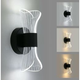 Dimmbare led Innenwandleuchte,Schwarz 12W Moderne Wandleuchte Kreatives Design, Acrylic Lighting Leuchte für Wohnzimmer Flur Schlafzimmer Treppe