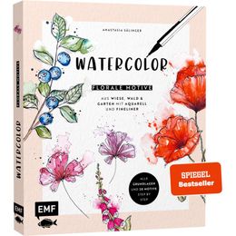 Watercolor - Florale Motive aus Wiese, Wald & Garten mit Aquarell und Fineliner - Anastasia Sälinger, Gebunden