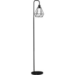 Stehlampe Industriestil Standleuchte Stehleuchte Sockel E27 für Schlafzimmer Esszimmer Stahl Marmor Schwarz Ø25 x 152H cm - Schwarz - HOMCOM