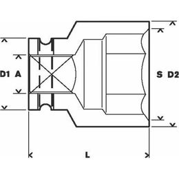 Steckschlüsseleinsatz, sw 13 mm, l 25 mm, 13 mm, M8, 19,1 mm - Bosch