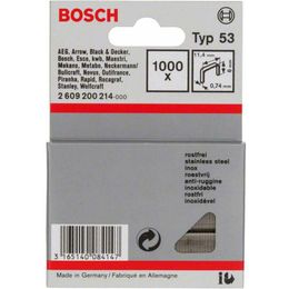 Bosch - Feindrahtklammer Typ 53, 11,4 x 0,74 x 6 mm, 1000er-Pack, rostfrei