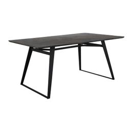 Places of Style Esstisch Caivano (1-St), mit Tischplatte in Beton Optik, Gestell aus Metall schwarz, Höhe 76 cm, braun|grau|schwarz