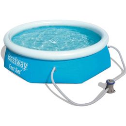 Selbsttragender Kinder Aufstellpool Bestway Fast Set 244x66 cm Kartuschenfilter 1.249 l/h