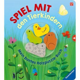 RAVENSBURGER VERLAG Spiel mit den Tierkindern! Mein buntes Holzpuzzle-Buch - Bernd Penners, Pappband