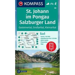 KOMPASS Wanderkarte 80 St. Johann im Pongau, Salzburger Land 1:50.000, Karte (im Sinne von Landkarte)