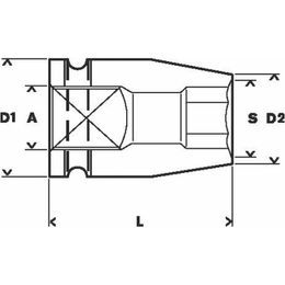 Steckschlüsseleinsatz, sw 27 mm, l 50 mm, 30 mm, M18, 39,3 mm - Bosch