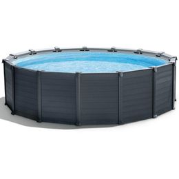 Frame Swimming Pool Set Graphit graphit ø 478 x 124 cm Inkl. Sandfilteranlage - Intex