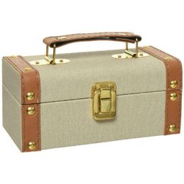 Kaemingk - Mini-Truhe / Koffer s Beige aus Kunstleder 17,5 cm x 9,5 cm