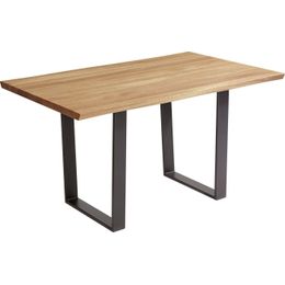 Schösswender SCHÖSSWENDER Baumkantentisch Oviedo 4, FSC®-zertifiziertes Massivholztischplatte mit Baumkante, braun