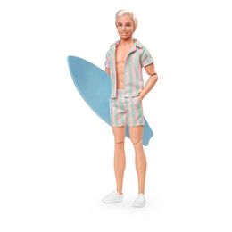 Barbie the Movie Ken Doll Wearing Pastel Striped Beach Matching Set