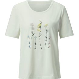 CR&Eacute;ATION L Damen Rundhalsshirt mit platziertem Blumen-Motiv wei&szlig; Gr&ouml;&szlig;e 40