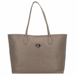 MAISON MOLLERUS Bern Shopper Tasche Leder 34 cm taupe-silber